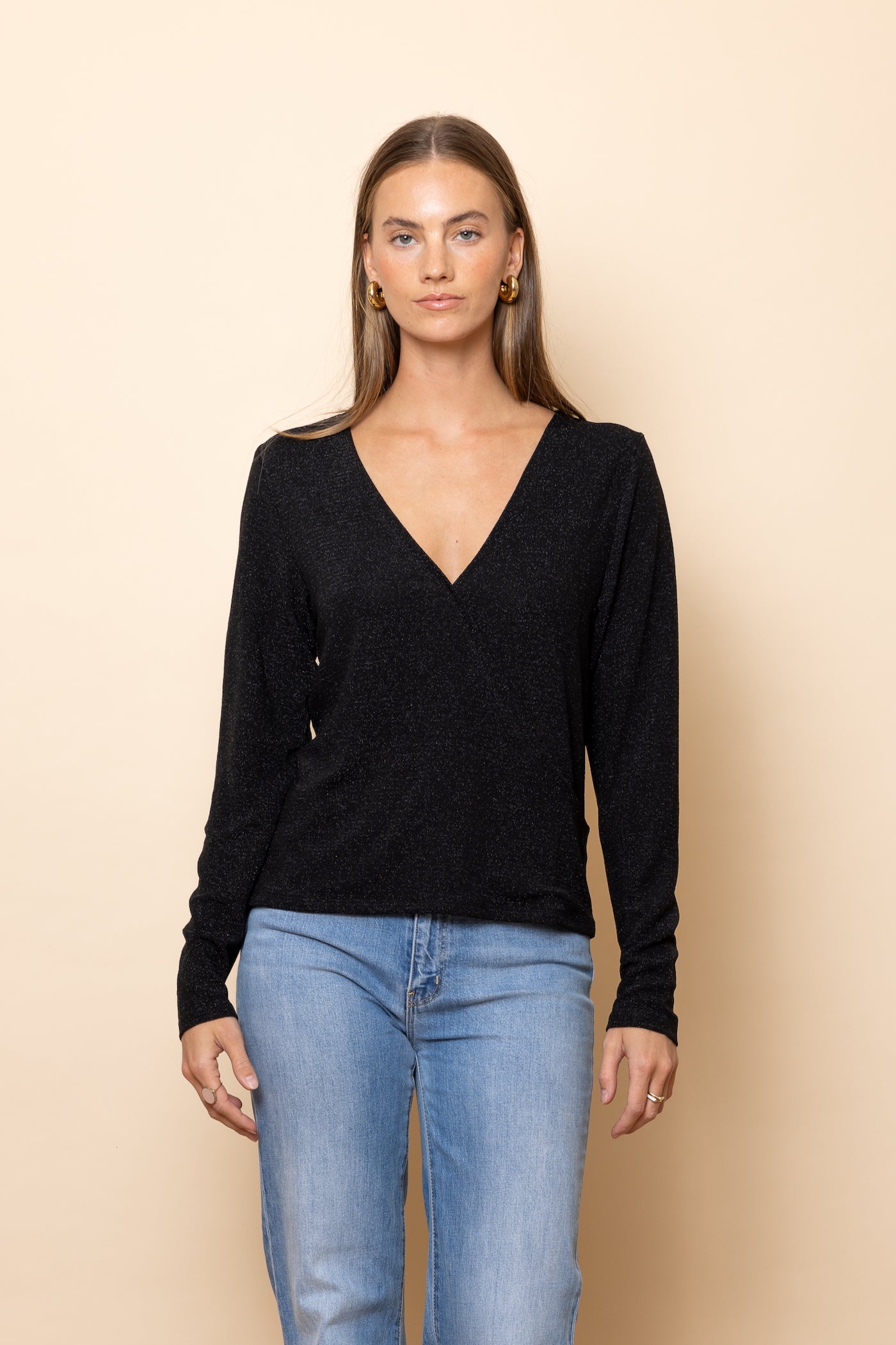 BLACK Lurex Crossover Top – Frock Me Out